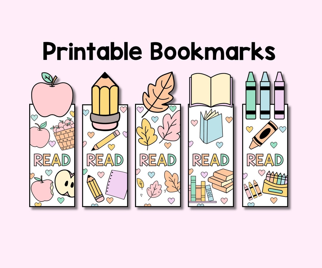 Printable Bookmarks for Kids, READ, First Day of School Gift From ...