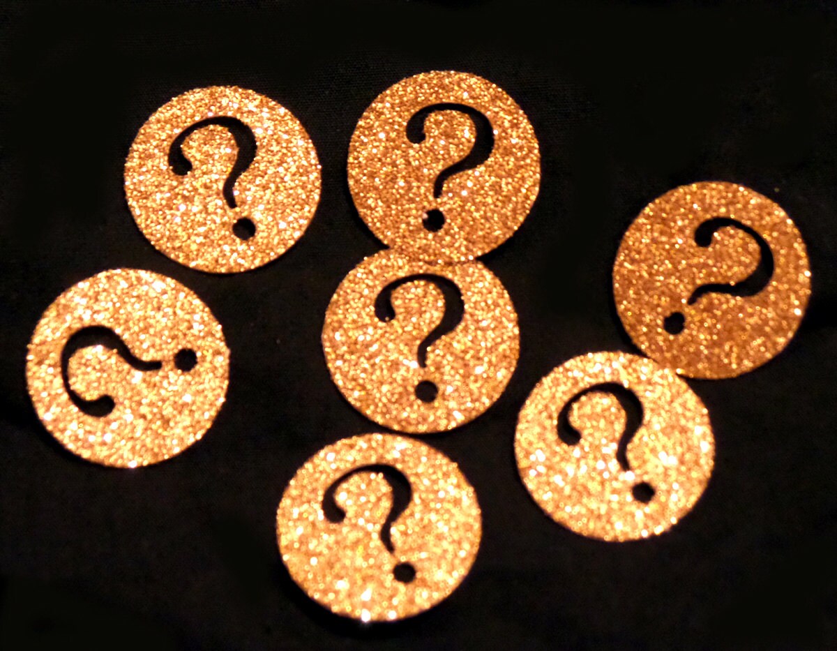 Gold Glitter Question Mark Circle Confetti Gender Reveal | Etsy