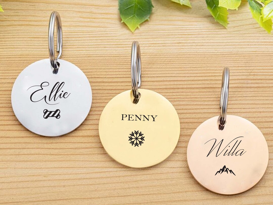 Custom Dog ID Tag, Personalized Pet ID Tag, Dog Collar Tag, Engraved ...