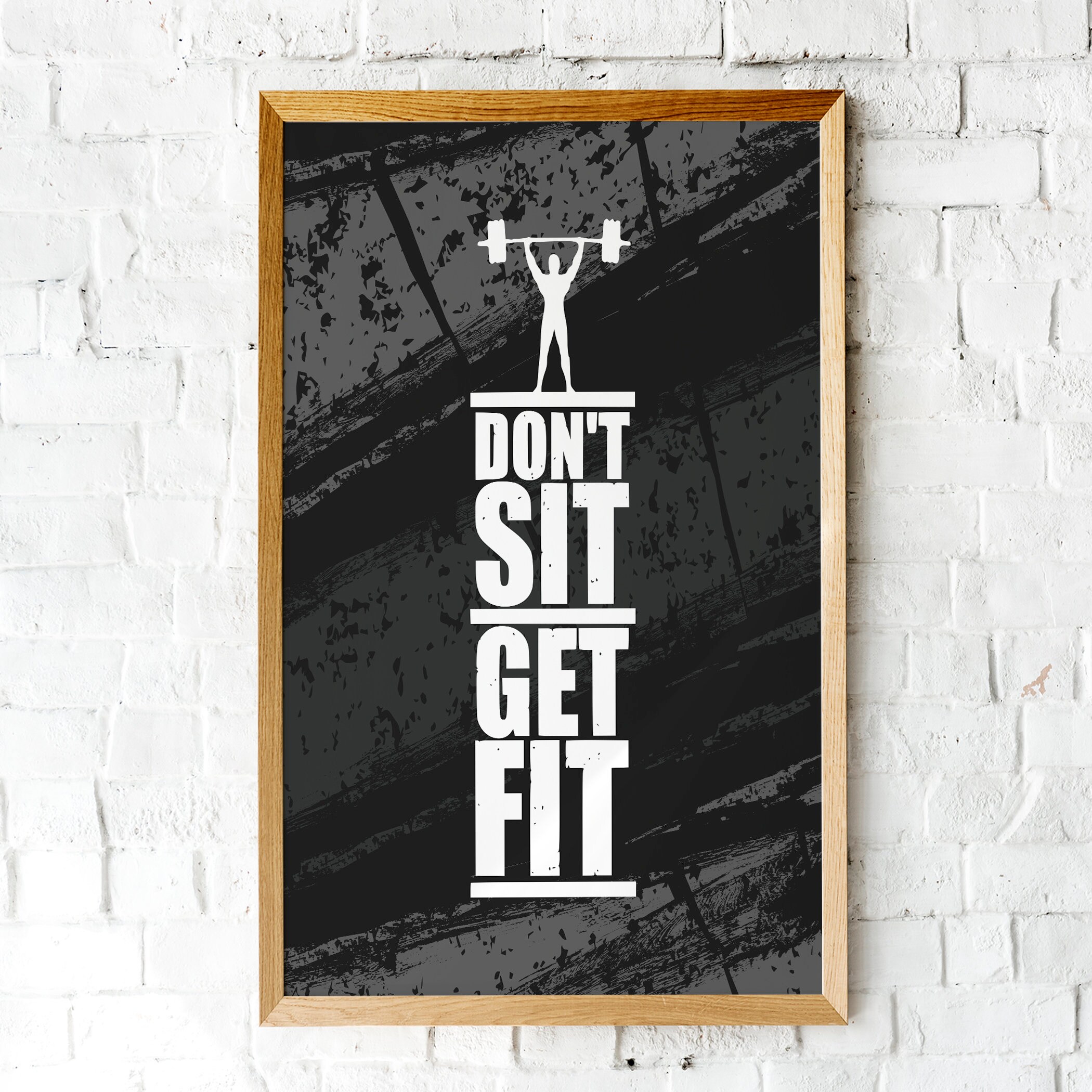 Don't Sit Get Fit Poster Workout Poster Printable Art Motivational ...