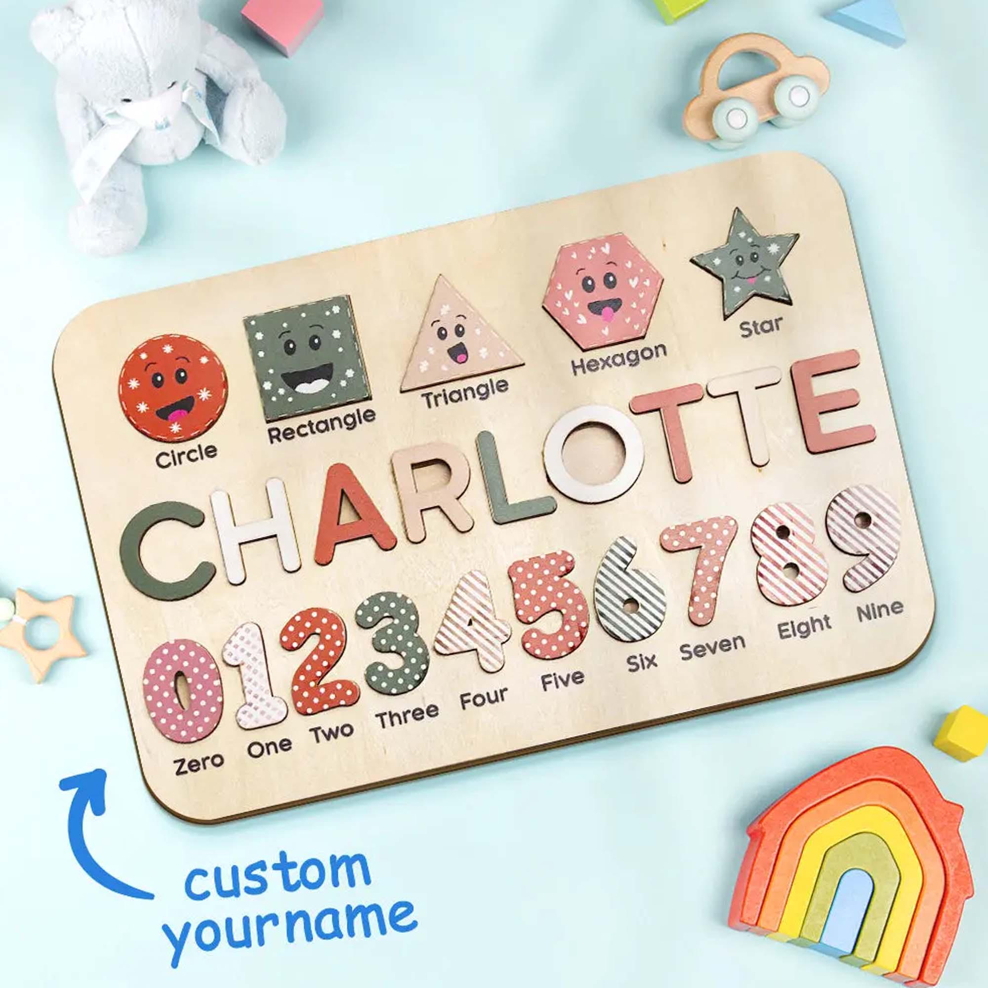 Personalized Wooden Name Puzzle, Custom Busy Board Puzzle Toy for Baby ...