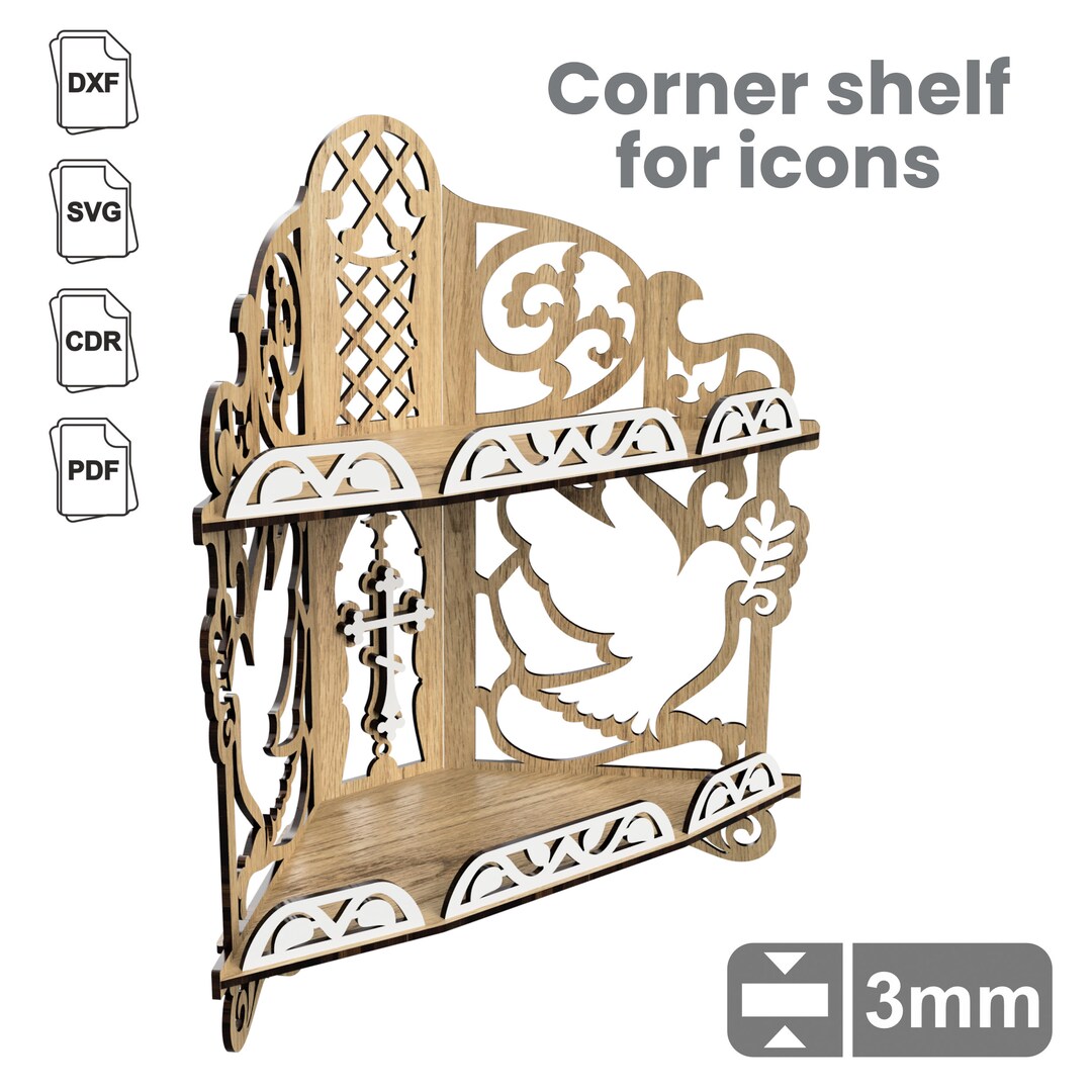 Corner Shelf for Icons, Laser Cut Layout - Etsy