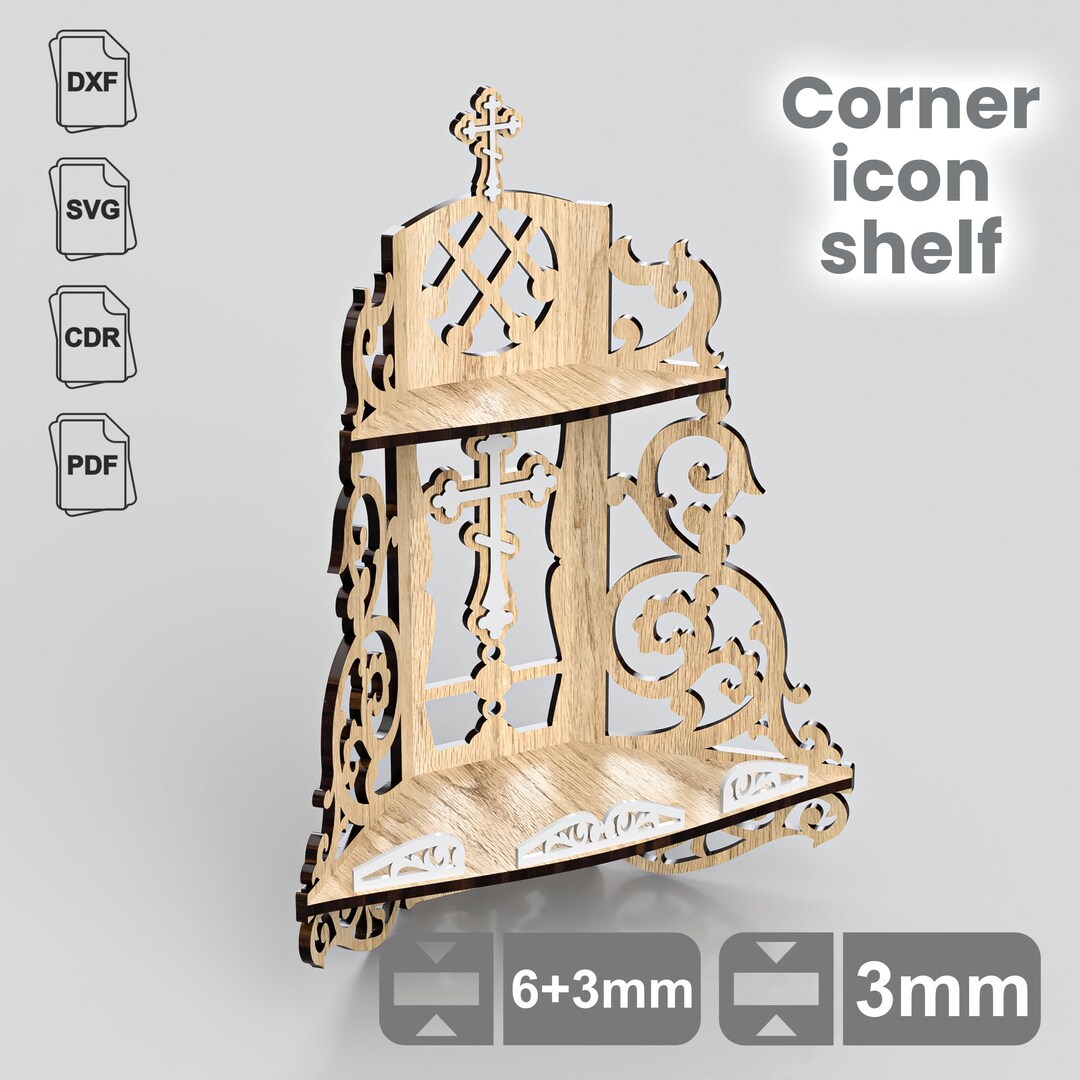 Corner Icon Shelf, Laser Cut Layout - Etsy