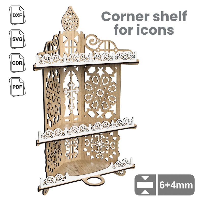 Corner Shelf for Icons, Laser Cut Layout - Etsy