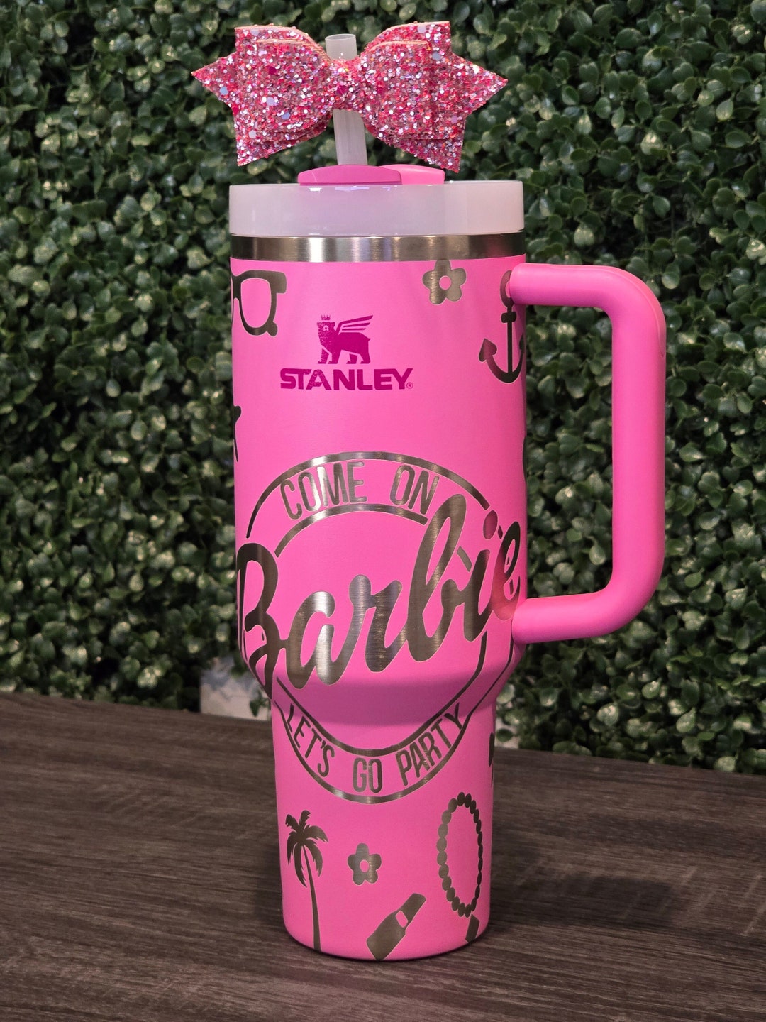 Stanley X Barbie Tumbler 40oz AUTHENTIC Laser Engraved Custom Peony ...
