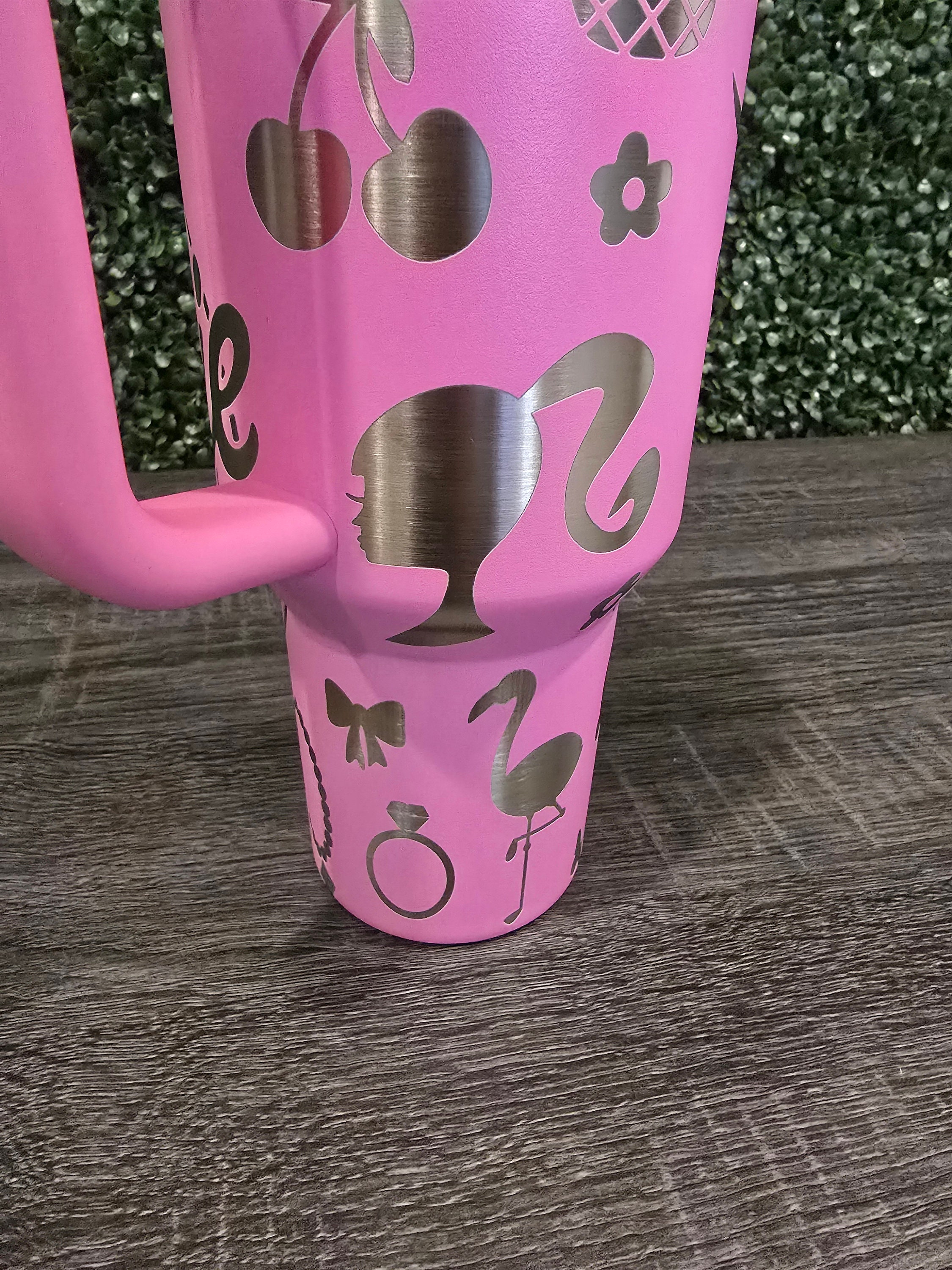 Stanley X Barbie Tumbler 40oz AUTHENTIC Laser Engraved Custom Peony ...