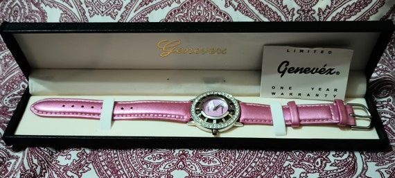 early 21st century Genevex watch. Pink leather band, … - Gem