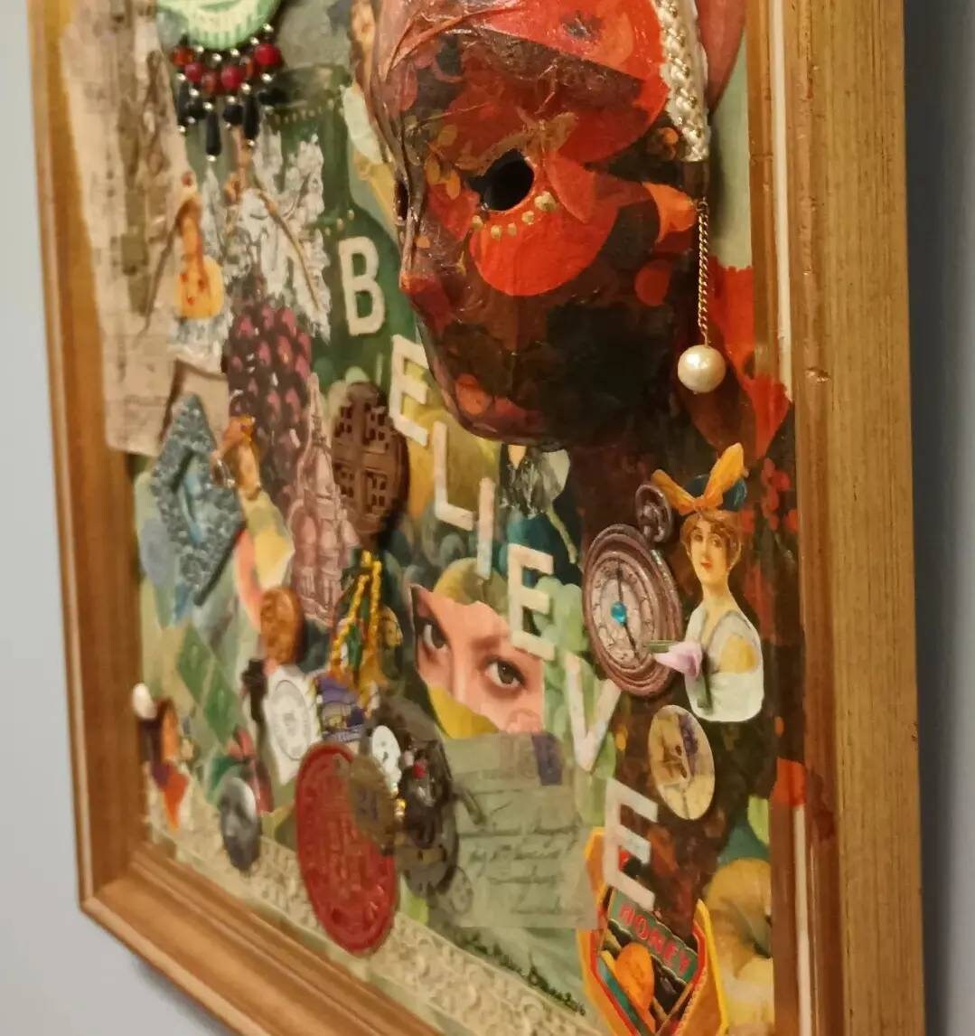 Altered-art Assemblage Decoupaged Belle Époque Wine & Mask - Etsy