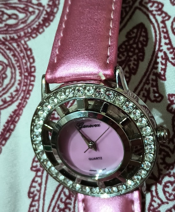 early 21st century Genevex watch. Pink leather band, … - Gem
