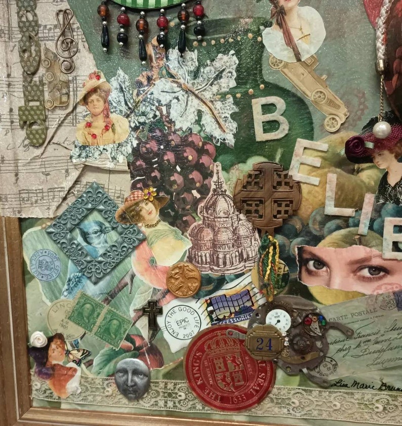 Altered-art Assemblage Decoupaged Belle Époque Wine & Mask - Etsy