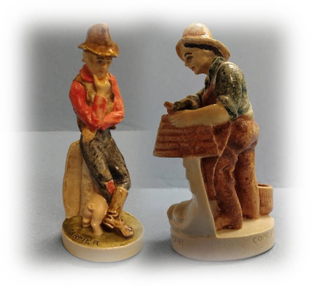 MCM Vintage Sebastian Miniature Ceramic Figurines by Artist P.W. Baston ...