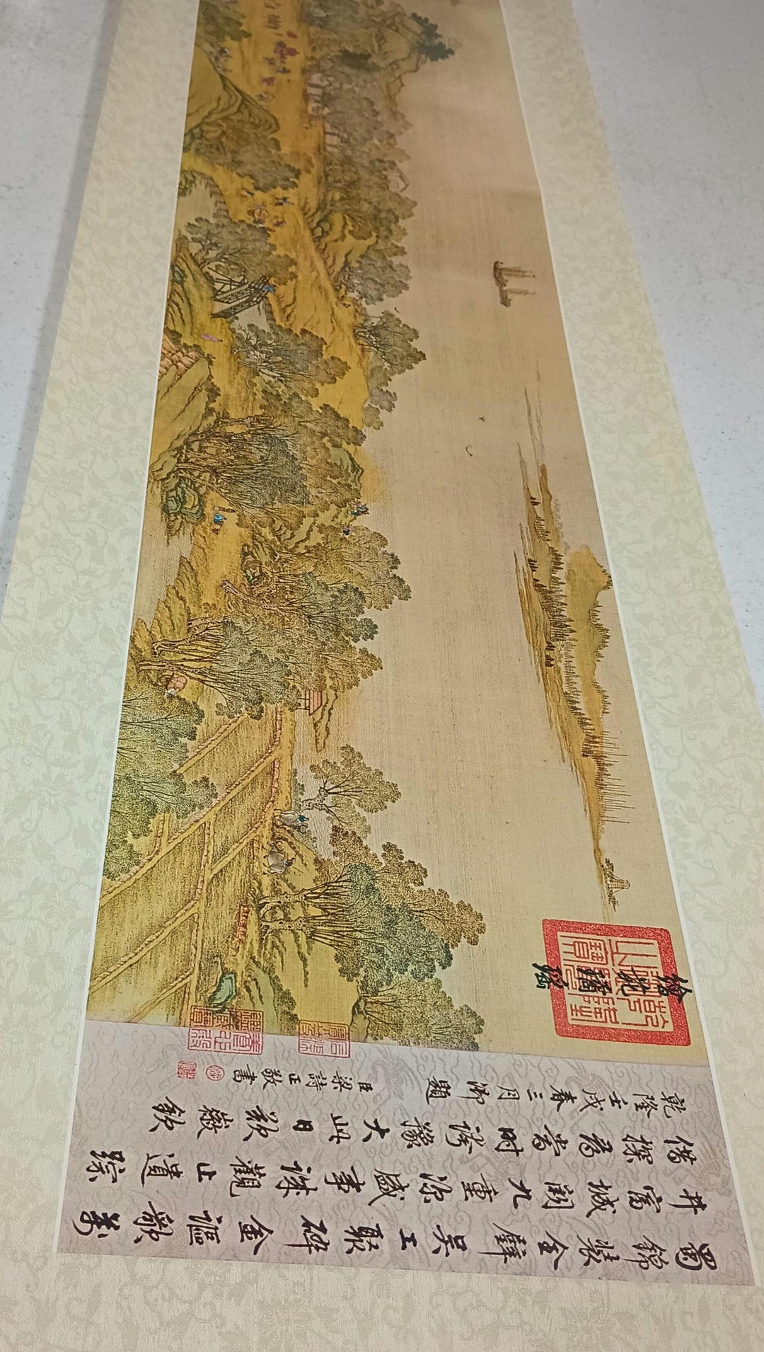 Chinese "a City of Cathay" Color and Ink on Silk Handscroll ...