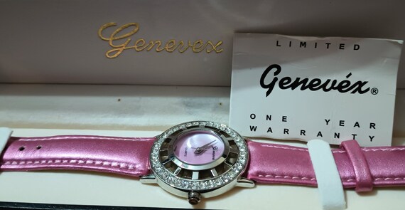 early 21st century Genevex watch. Pink leather band, … - Gem