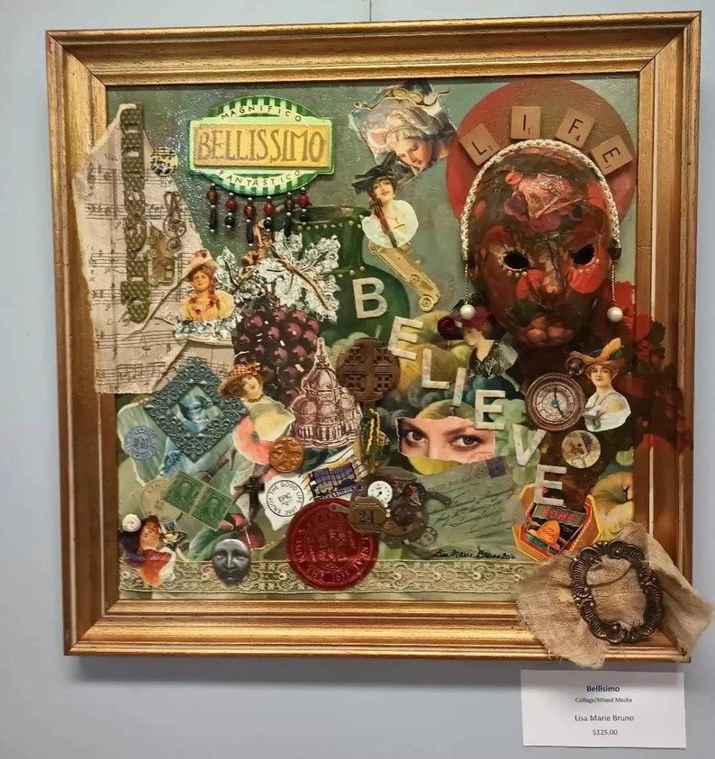 Altered-art Assemblage Decoupaged Belle Époque Wine & Mask - Etsy