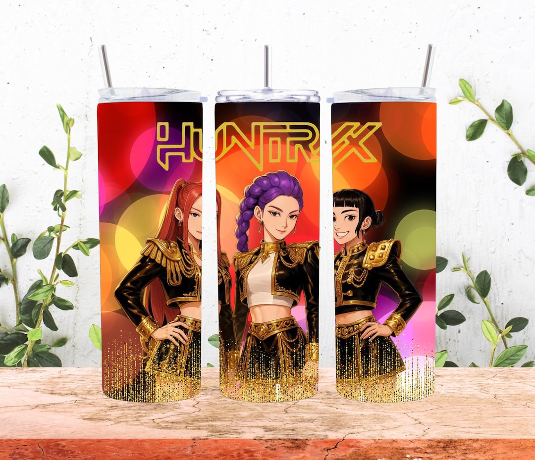Huntrix K-pop Multicolor Background Image Sublimation Tumbler Design ...