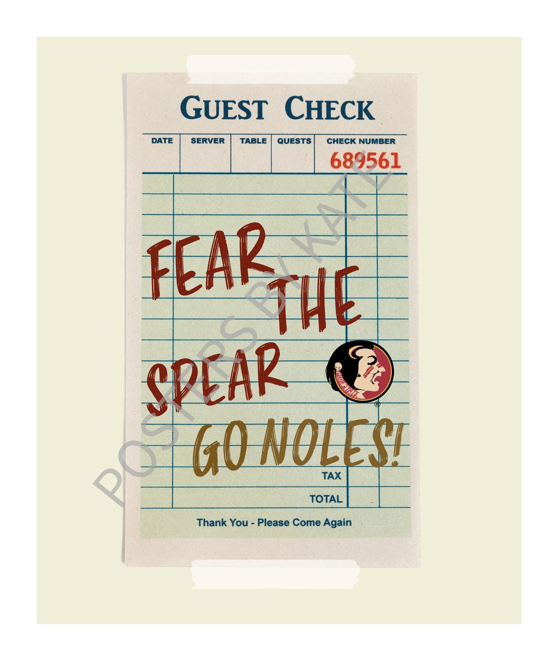 Fear the Spear FSU Poster - Etsy