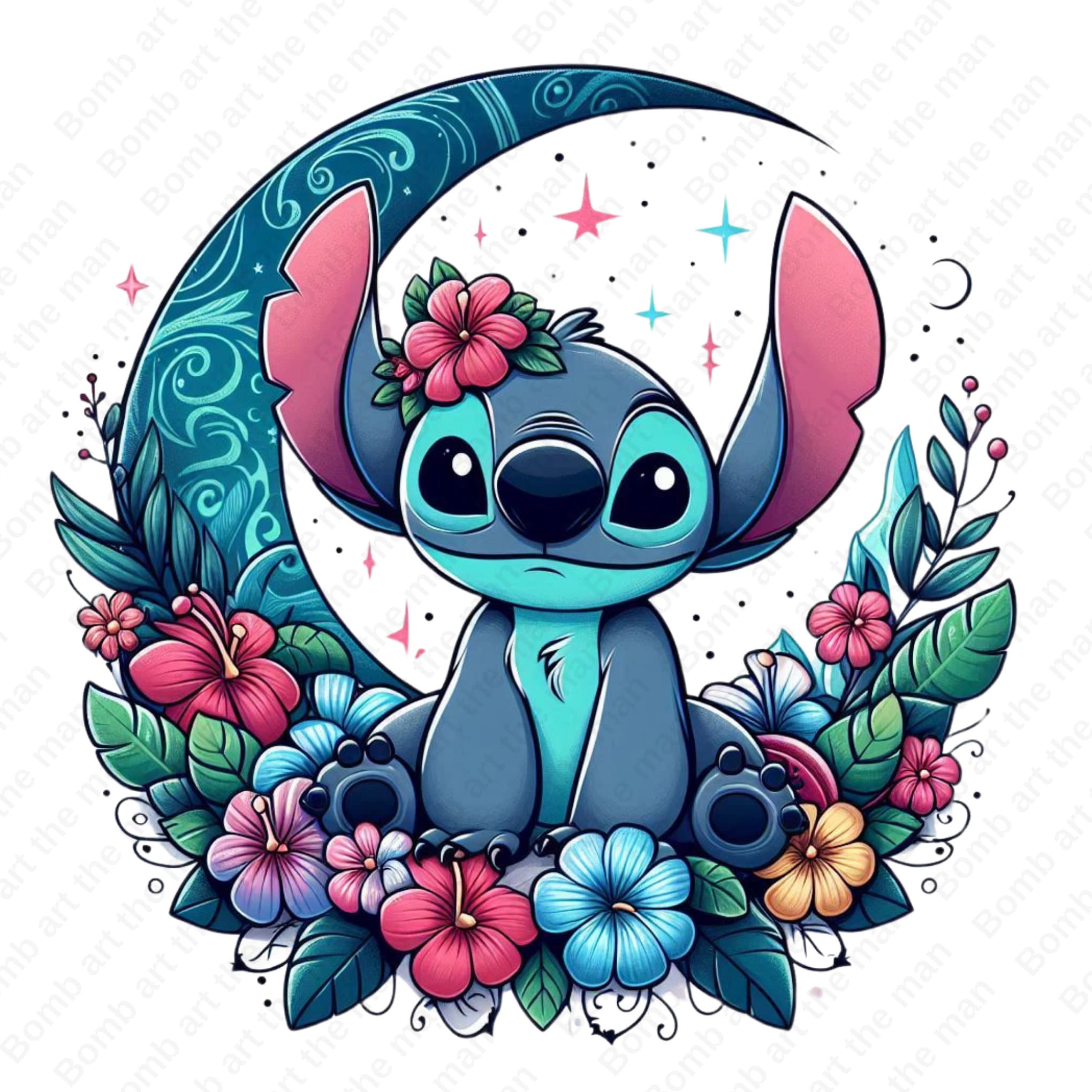 Stitch With Flowers Clipart, Cute Stitch Clipart, Stitch Png ...