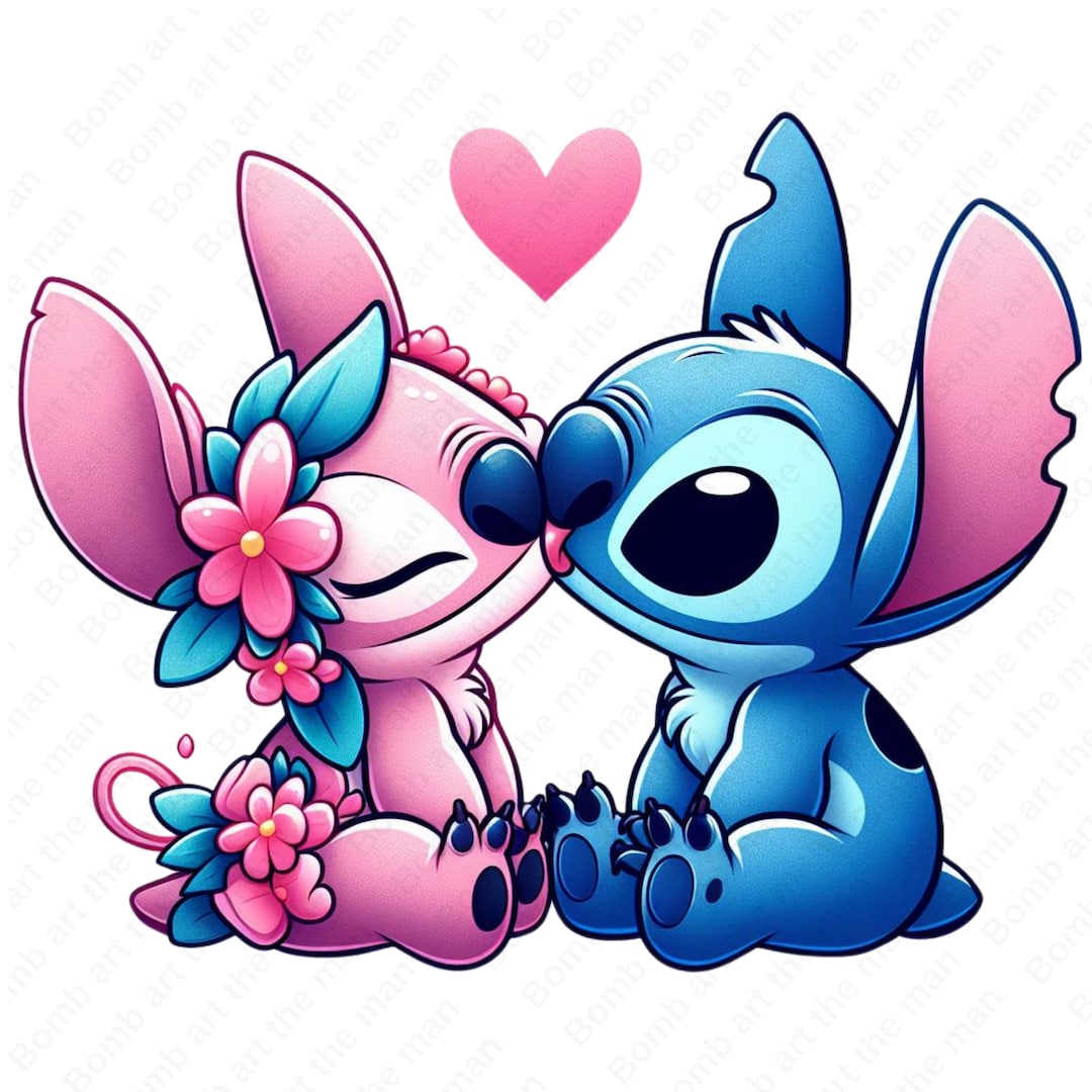 Stitch and Angel Png, Stitch and Angel Clipart, Stitch Love Design - Etsy