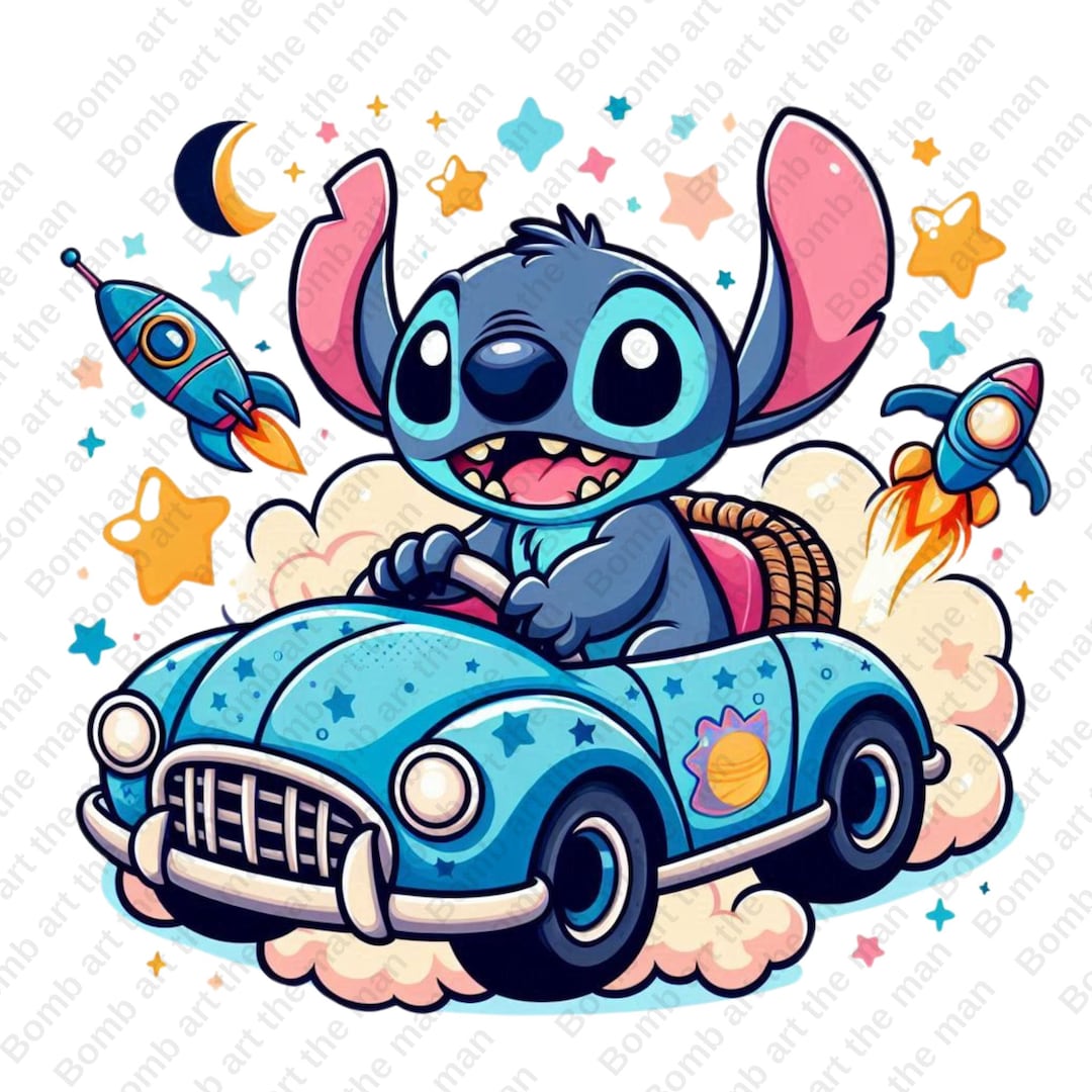 Stitch Clipart, Cute Stitch Png, Stitch Car Clipart, Transparent Design ...