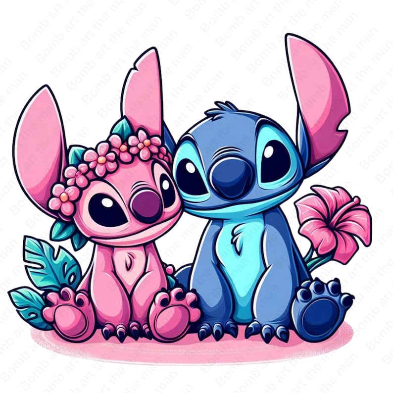 Stitch and Angel Clipart, Stitch and Angel Png, Transparent Design - Etsy