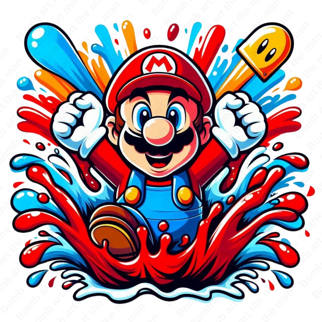 Super Mario Clipart, Super Mario Png, Transparent Design, Instant ...
