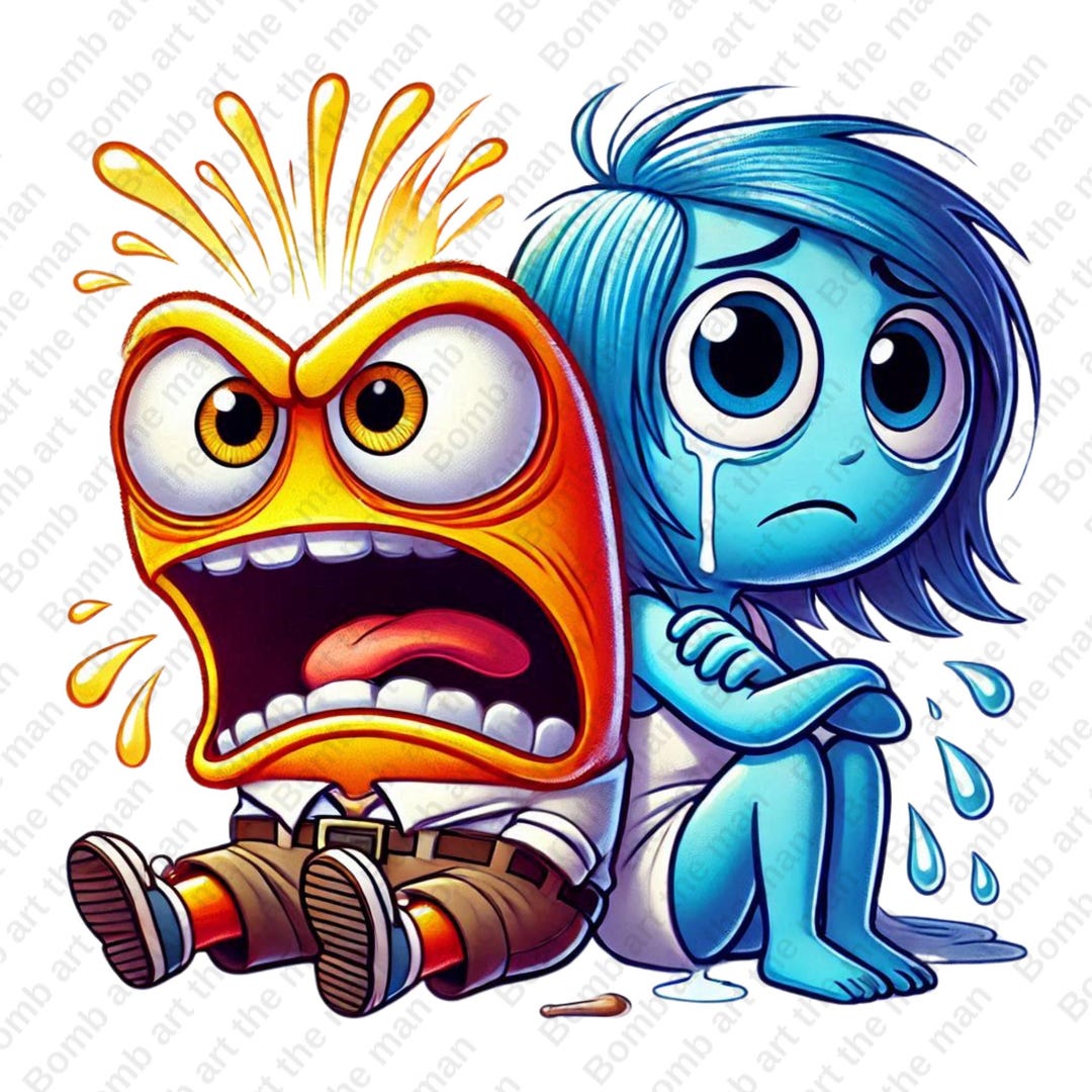 Inside Out Clipart, Sadness and Anger, Inside Out Png, Instant Download ...