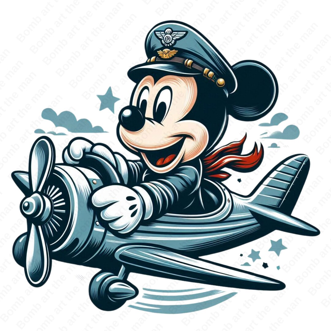 Mickey Mouse Airplane Pillot Clipart, Cute Mickey Png, Mickey Mouse Png ...