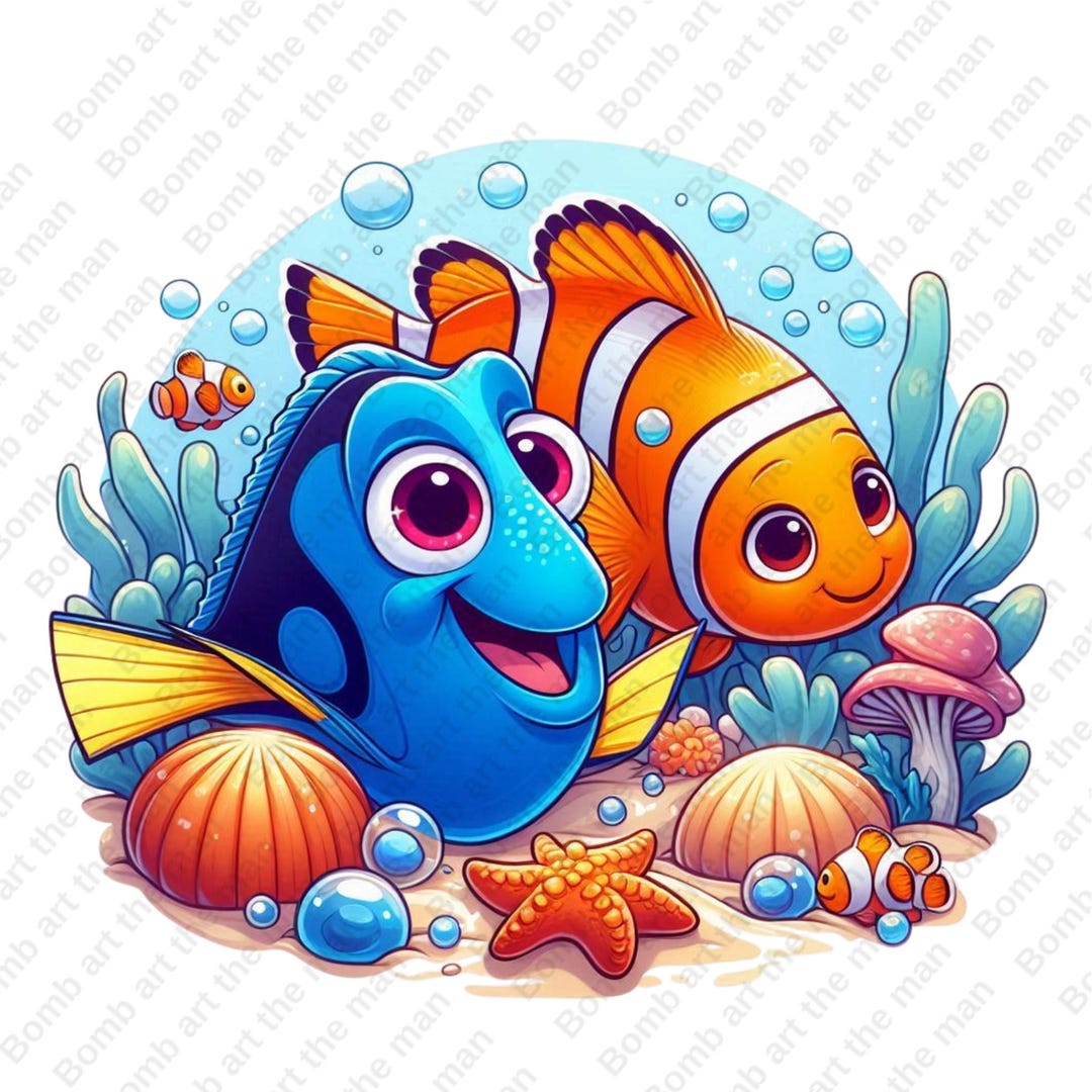 Finding Nemo Clipart, Nemo and Dory Png, Transparent Design, Instant ...