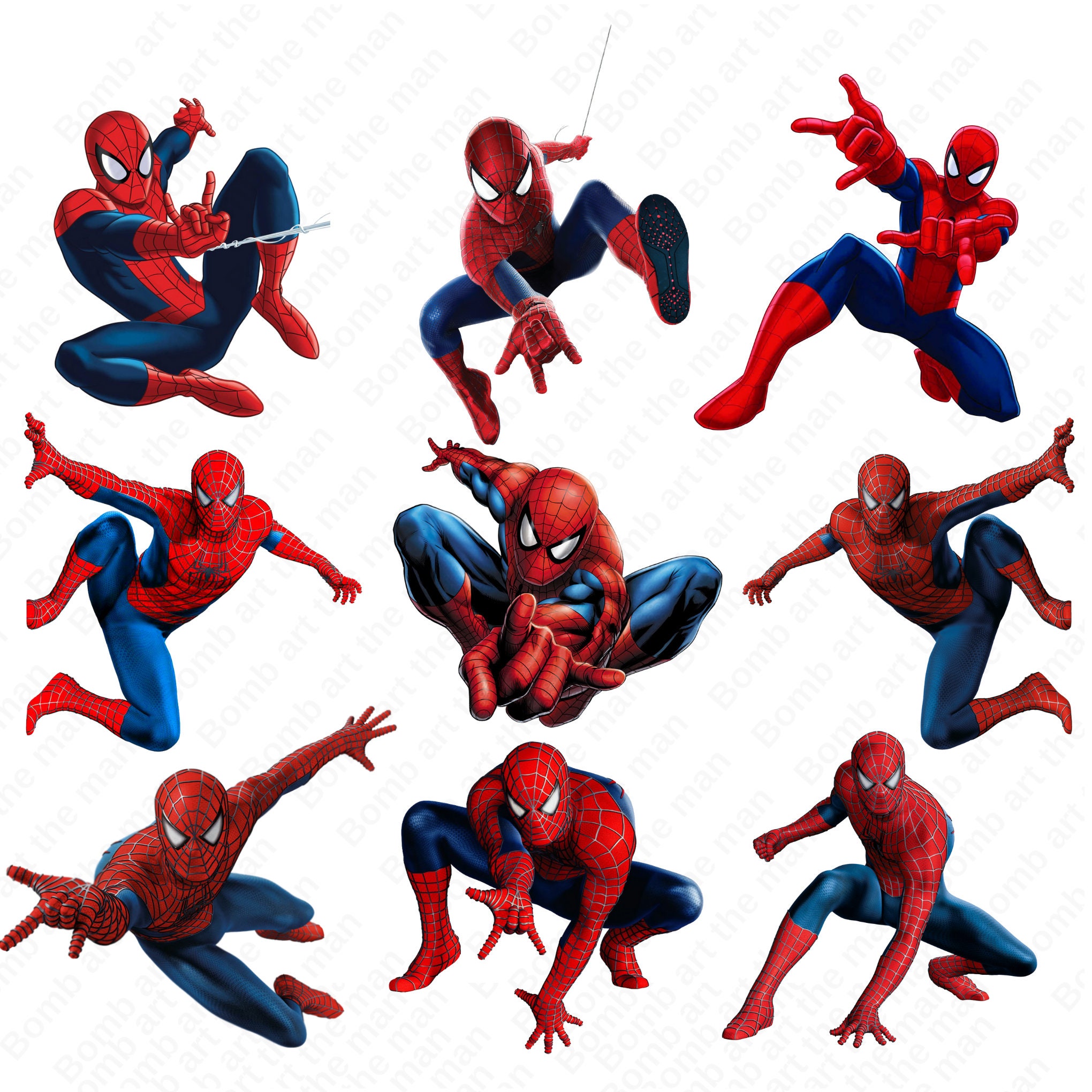 Spiderman Png Bundle, Spiderman Clipart Set, Super Hero Png ...