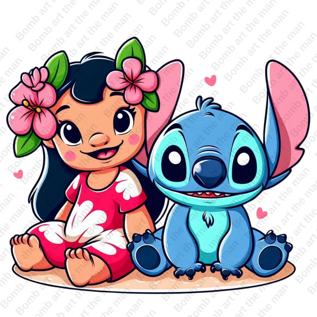 Lilo and Stitch Clipart, Cute Stitch Png, Transparent Design, Instant ...