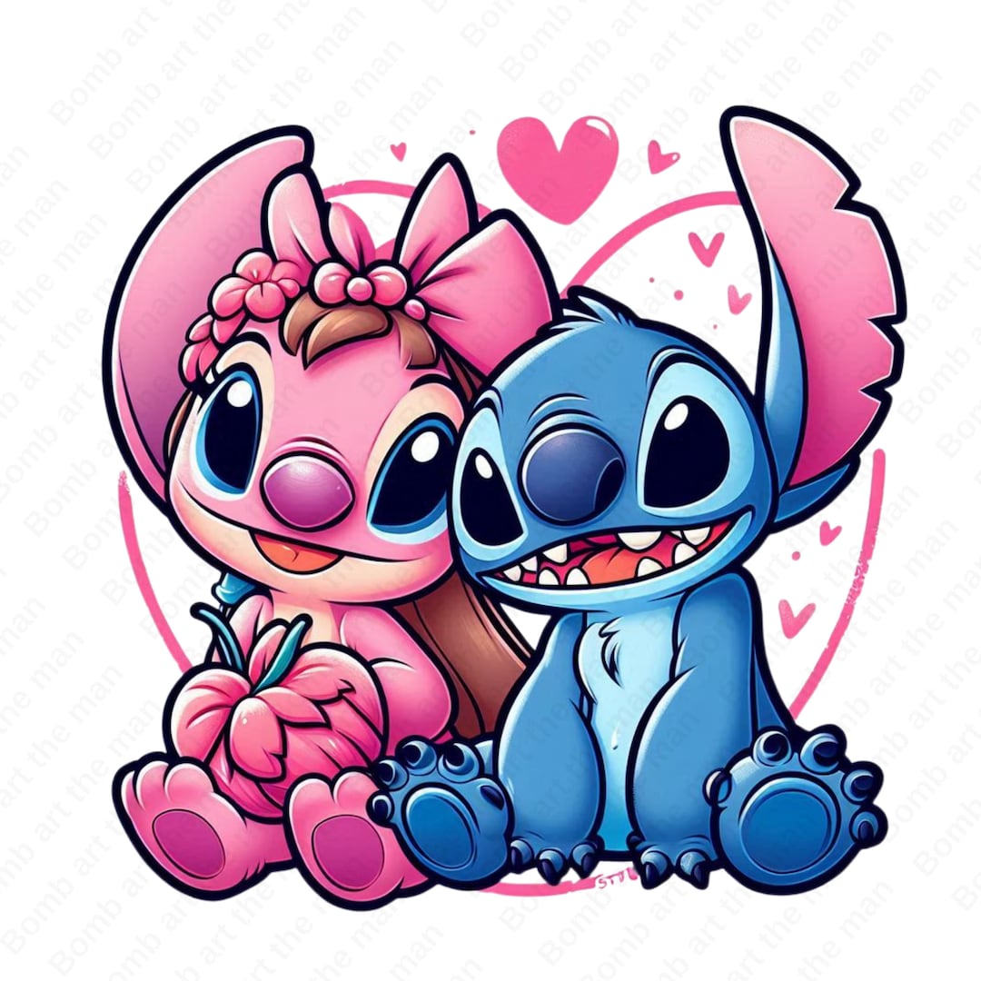 Stitch and Angel Clipart, Stitch and Angel Png, Transparent Design, Instant Download - Etsy