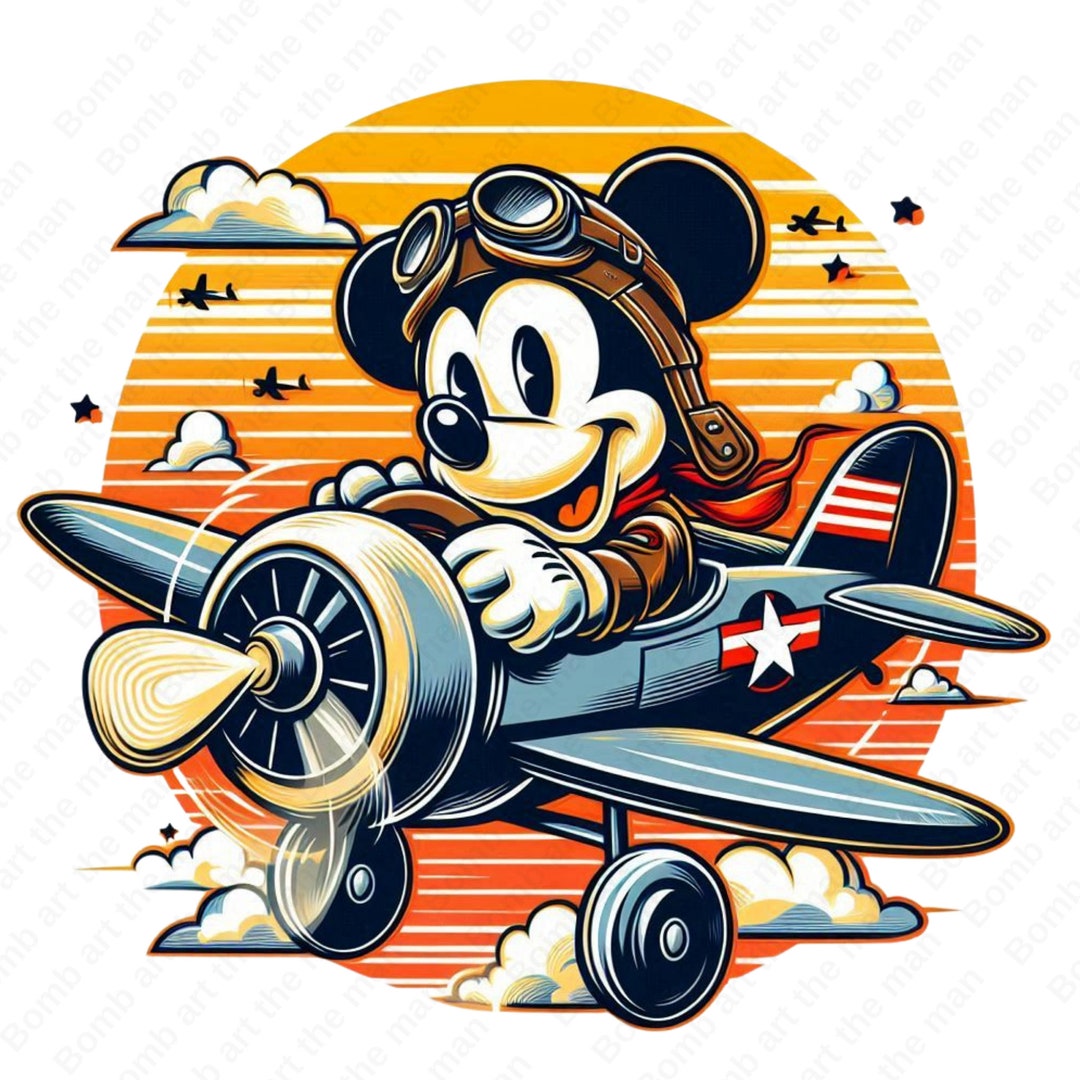 Mickey Mouse Airplane Pillot Clipart, Cute Mickey Png, Mickey Mouse Png ...