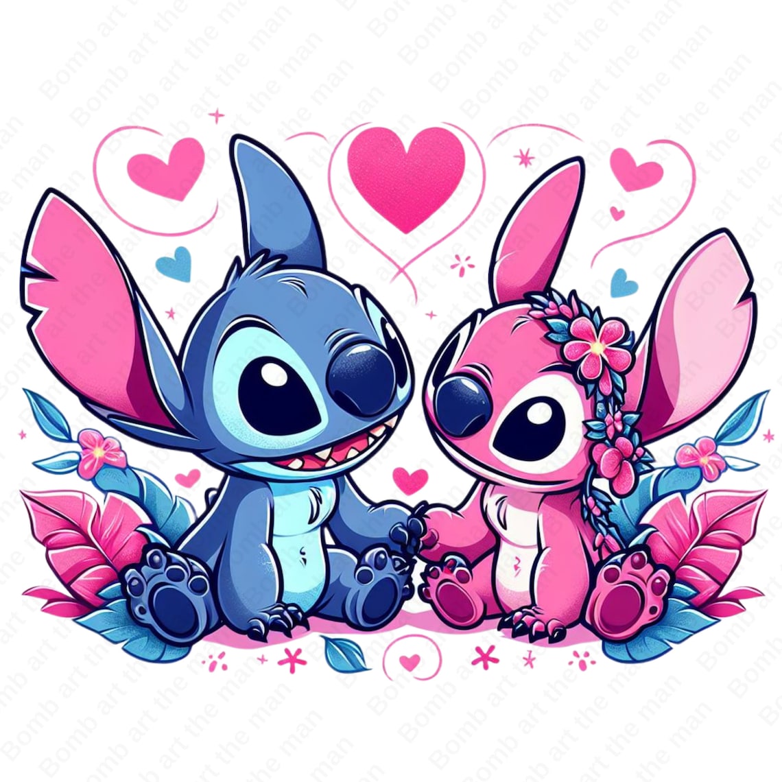 Stitch and Angel Png, Stitch and Angel Clipart, Stitch Love Design - Etsy