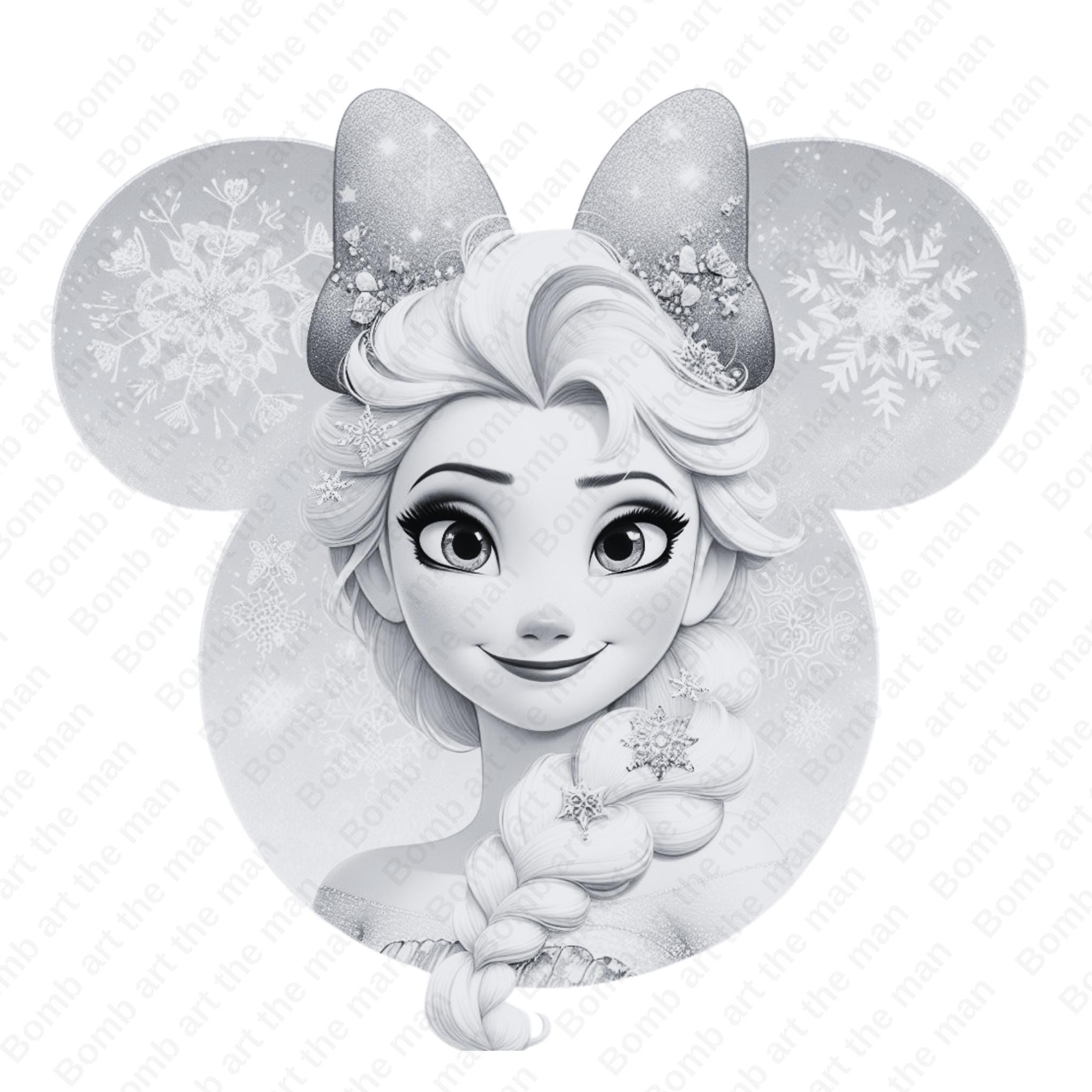 Princess Elsa Clipart, Frozen Princess Clipart, Elsa Png, Black and ...