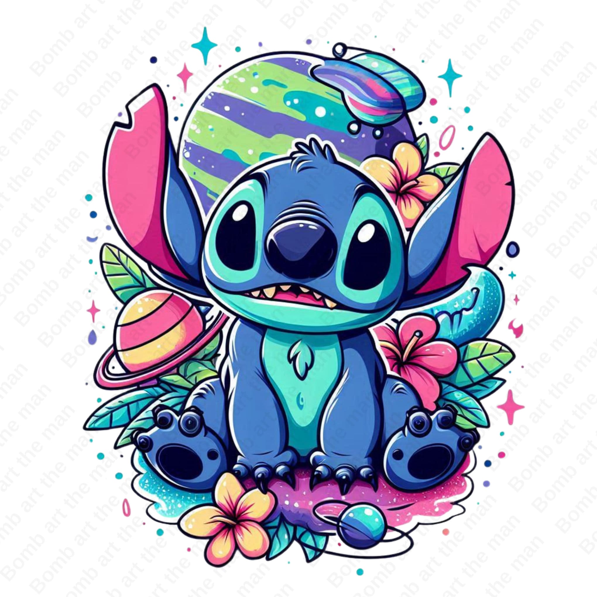 Stitch Space Clipart, Stitch Png, Cute Cartoon Character, Transparent ...