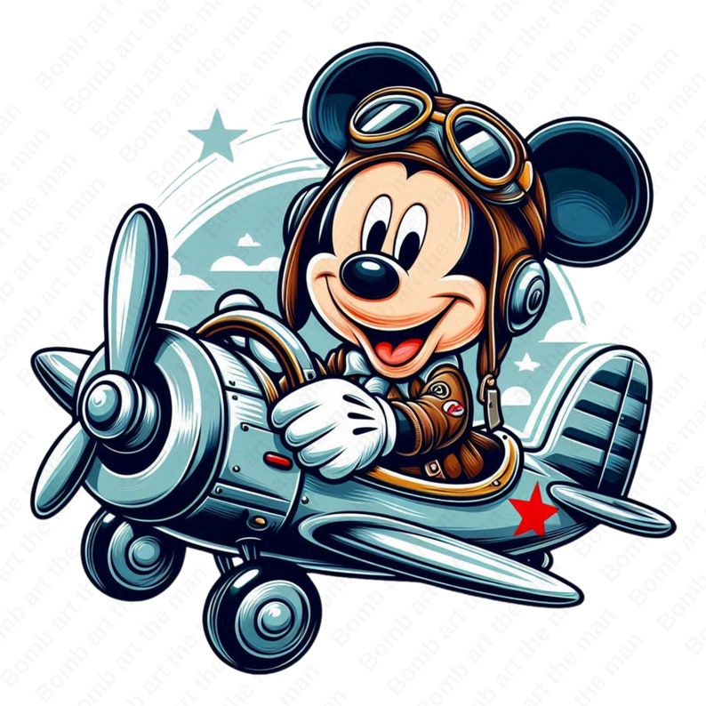 Mickey Mouse Airplane Pillot Clipart, Cute Mickey Png, Mickey Mouse Png ...