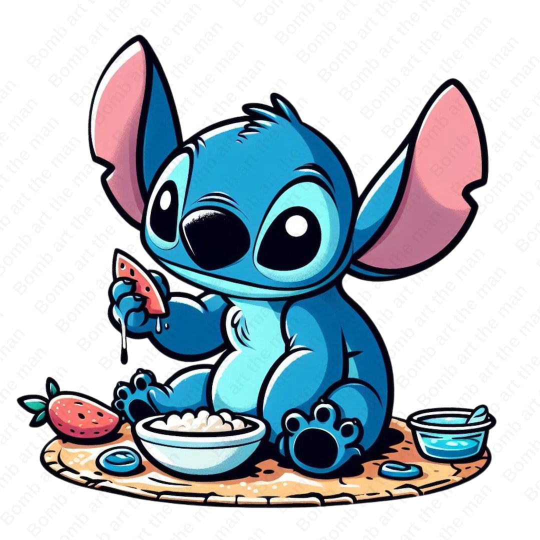 Stitch Cute Clipart, Stitch Png, Cute Cartoon Character, Transparent Design, Instant Download - Etsy