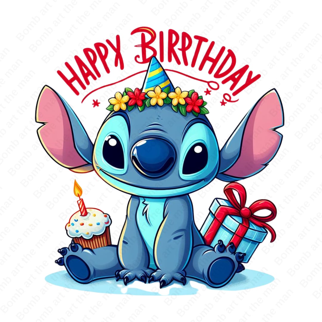 Stitch de cumpleaños PNG, Stitch de feliz cumpleaños PNG, Stitch lindo ...