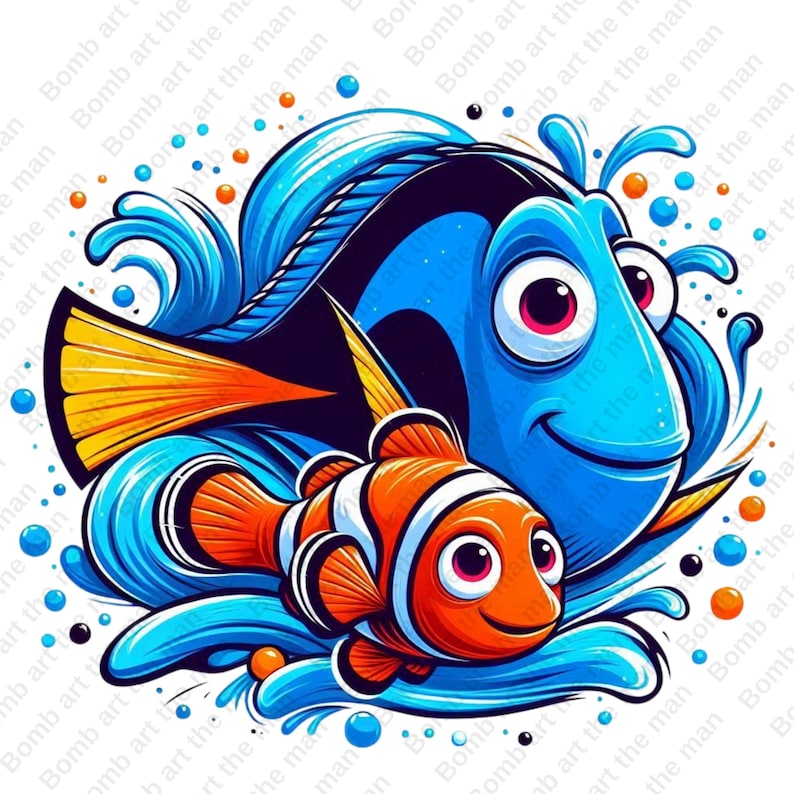 Nemo and Dory Png, Finding Nemo Clipart, Cute Nemo Design, Instant ...