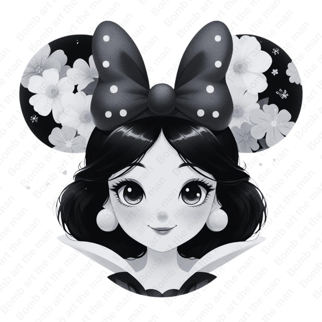 Princess Snow White Clipart, Snow White Png, Black and White Design ...
