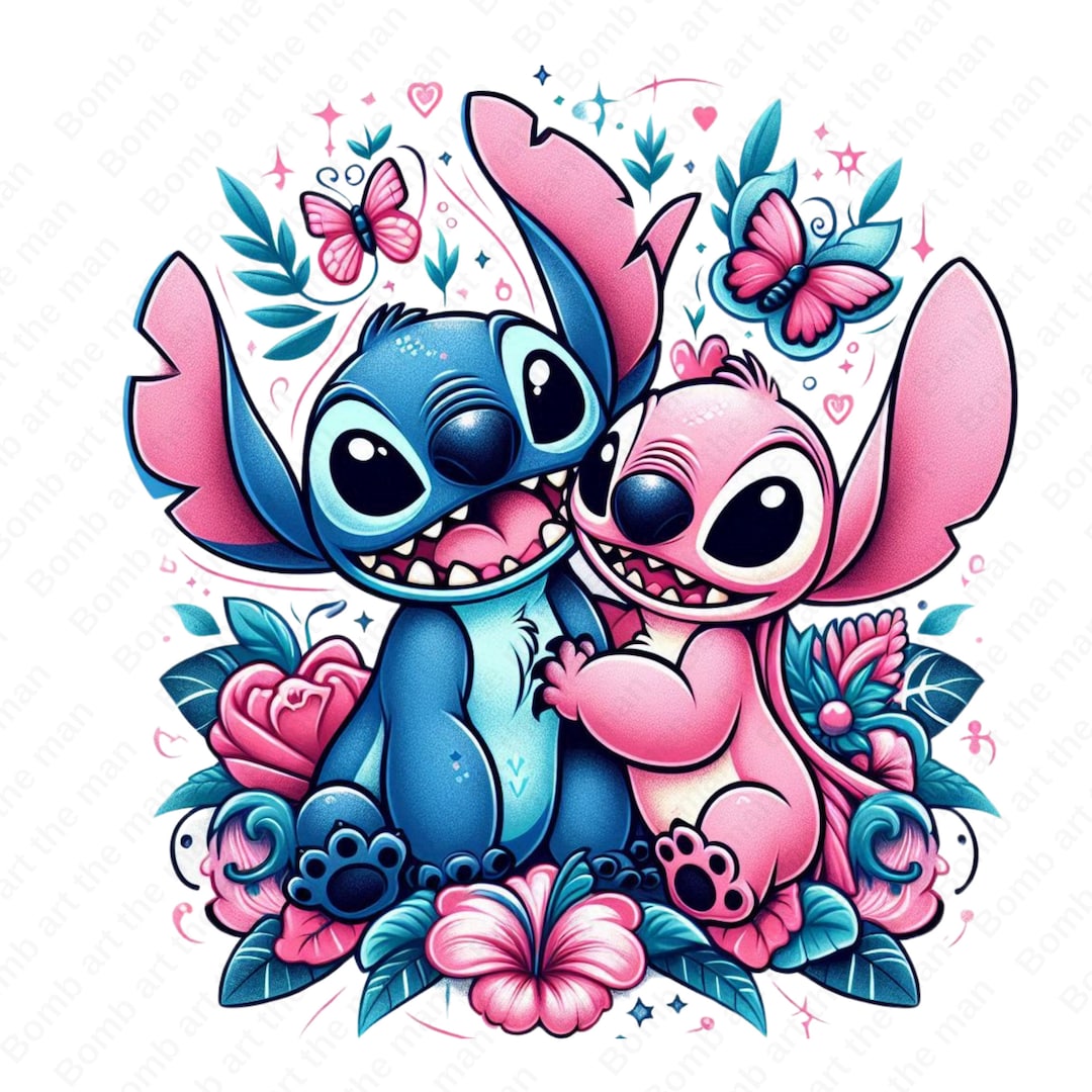 Stitch and Angel Png, Stitch and Angel Clipart, Stitch Love Design ...
