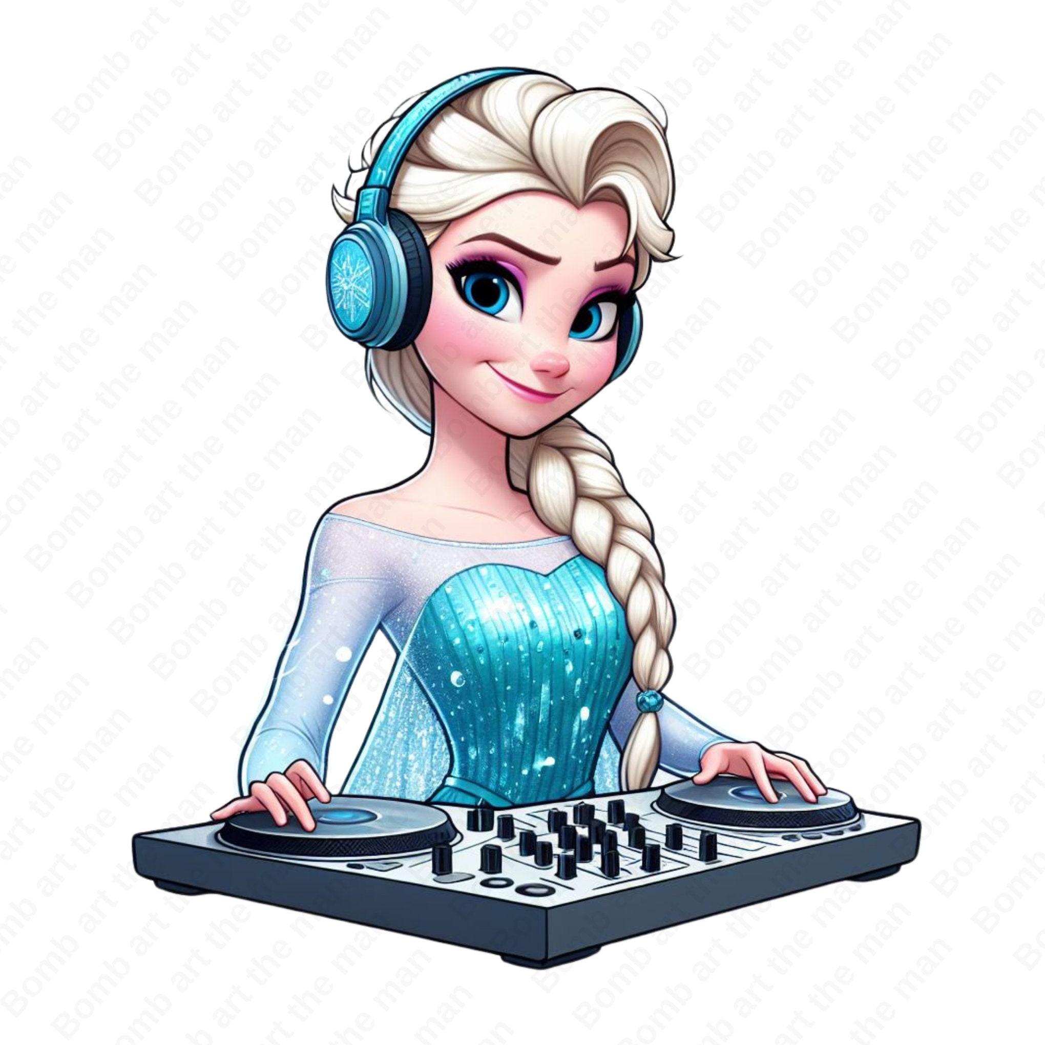 Princess Elsa Dj Clipart, Frozen Png, Frozen Princess Clipart, Dj Girl ...