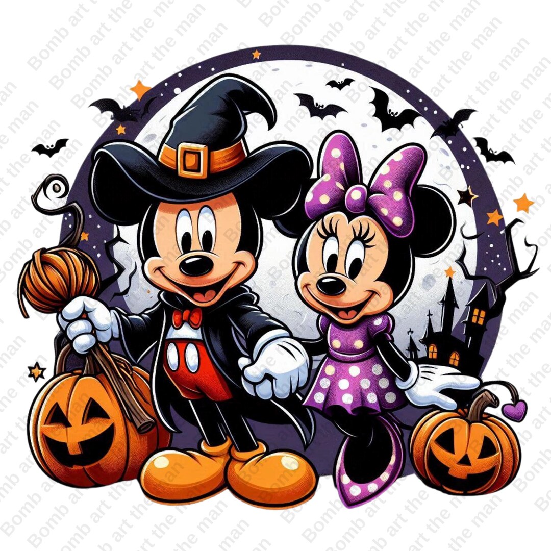 Mickey Mouse Halloween Clipart, Minnie Mouse Clipart, Happy Halloween ...