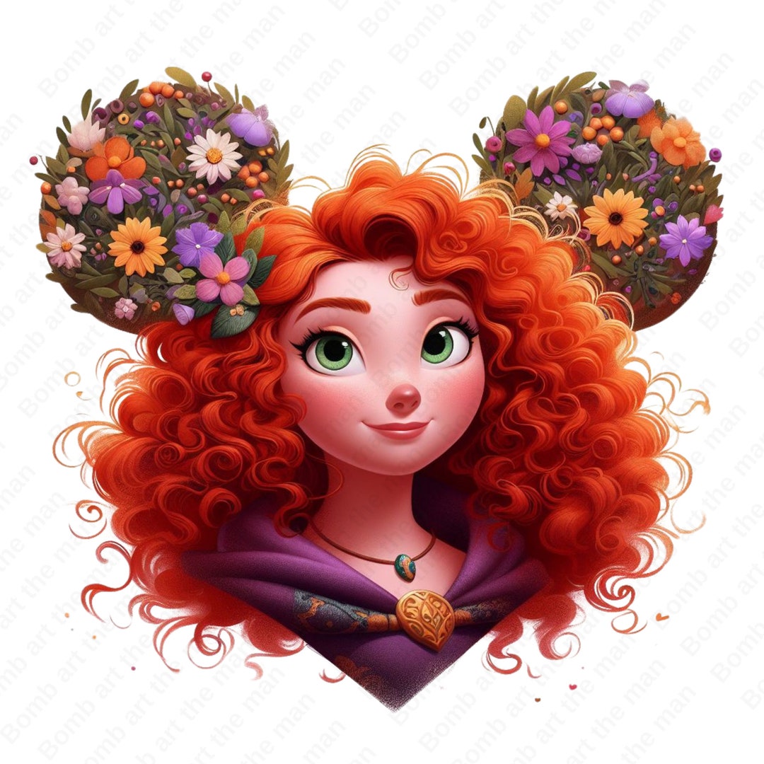 Princess Merida Clipart, Brave Png, Merida Png, Mouse Ear Design ...