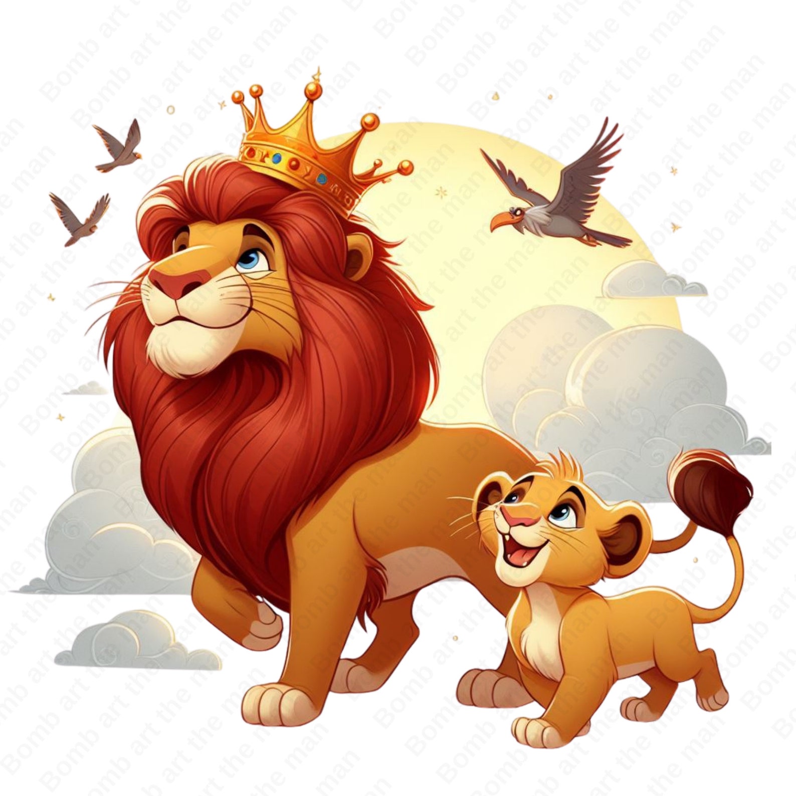 Rey león y simba clipart, lindo rey león png, simba png - Etsy España