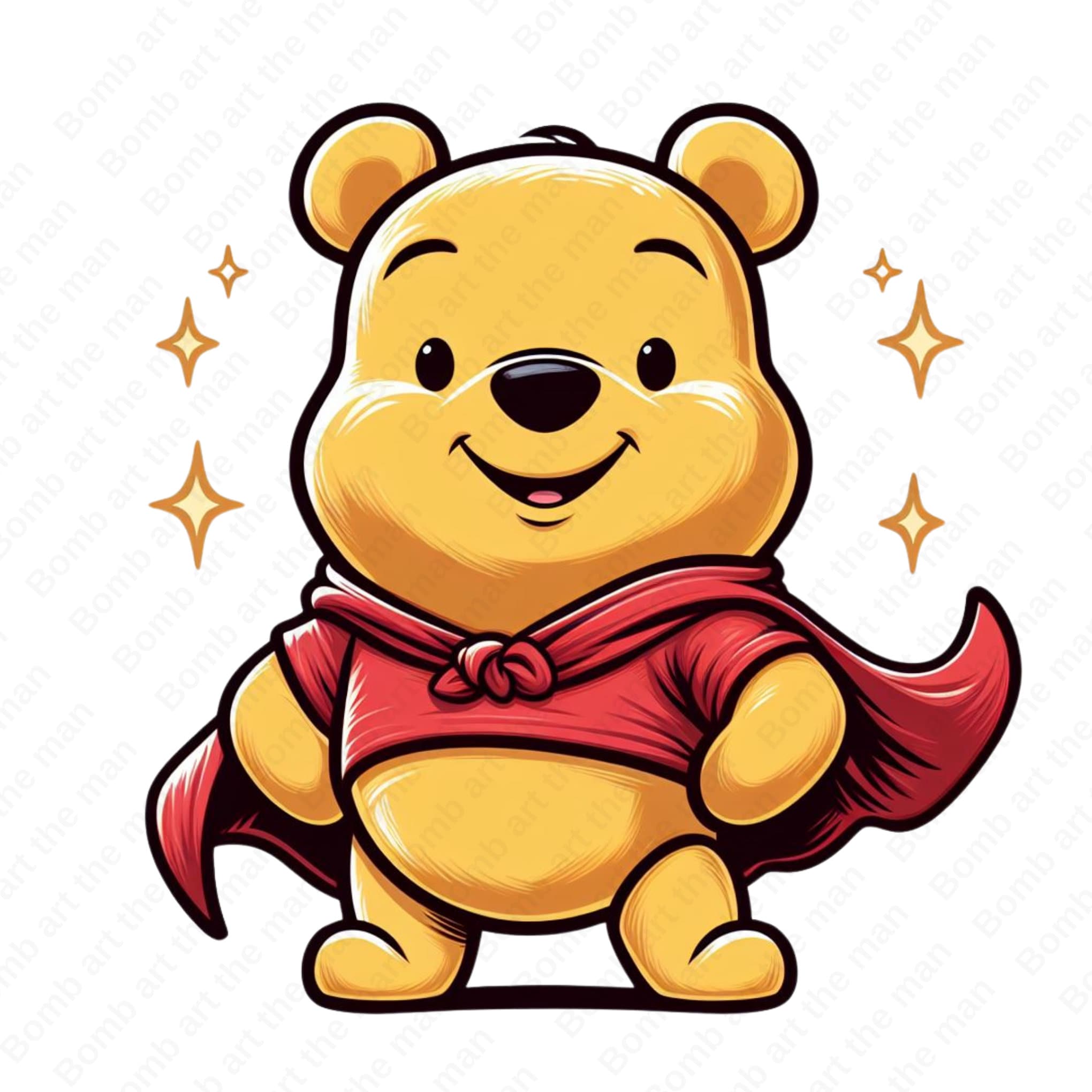 Winnie the Pooh Hero Clipart, Winnie the Pooh Png, Hero Png, Cute ...