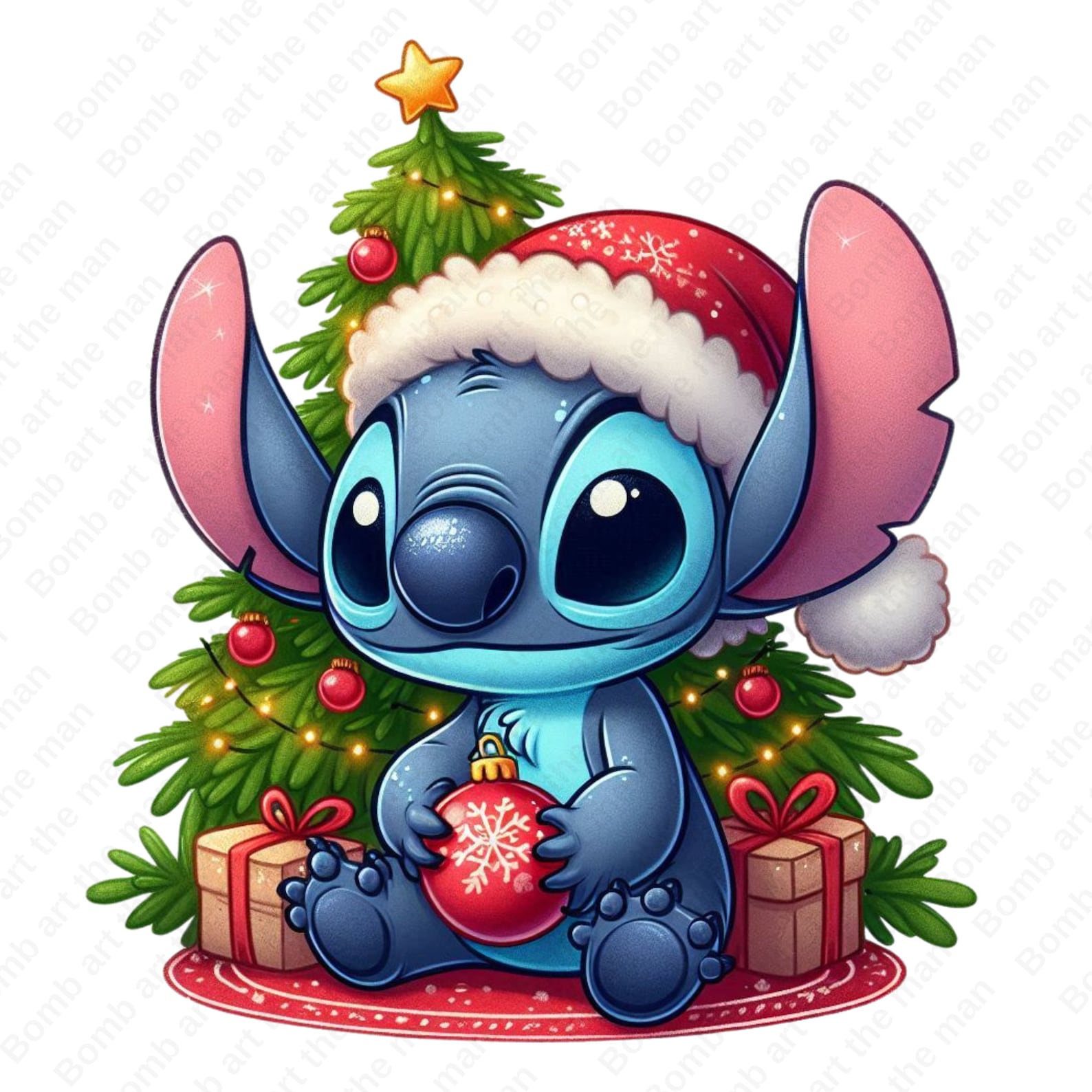 Stitch Christmas Clipart, Cute Stitch Png, Christmas Png - Etsy