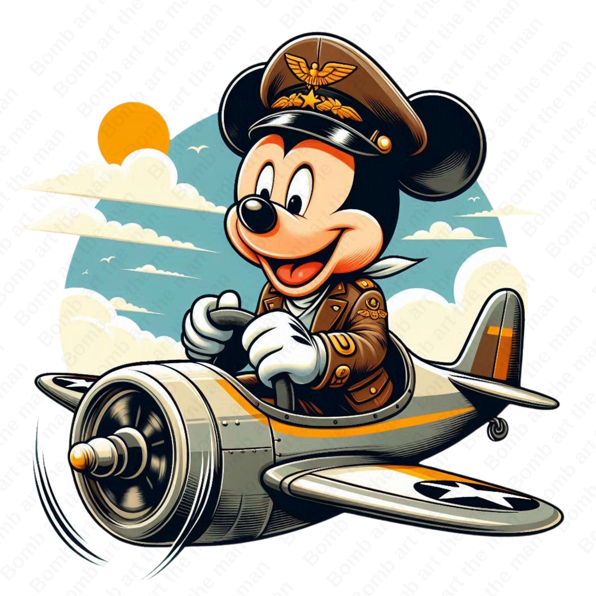 Mickey Mouse Airplane Pillot Clipart, Cute Mickey Png, Mickey Mouse Png ...