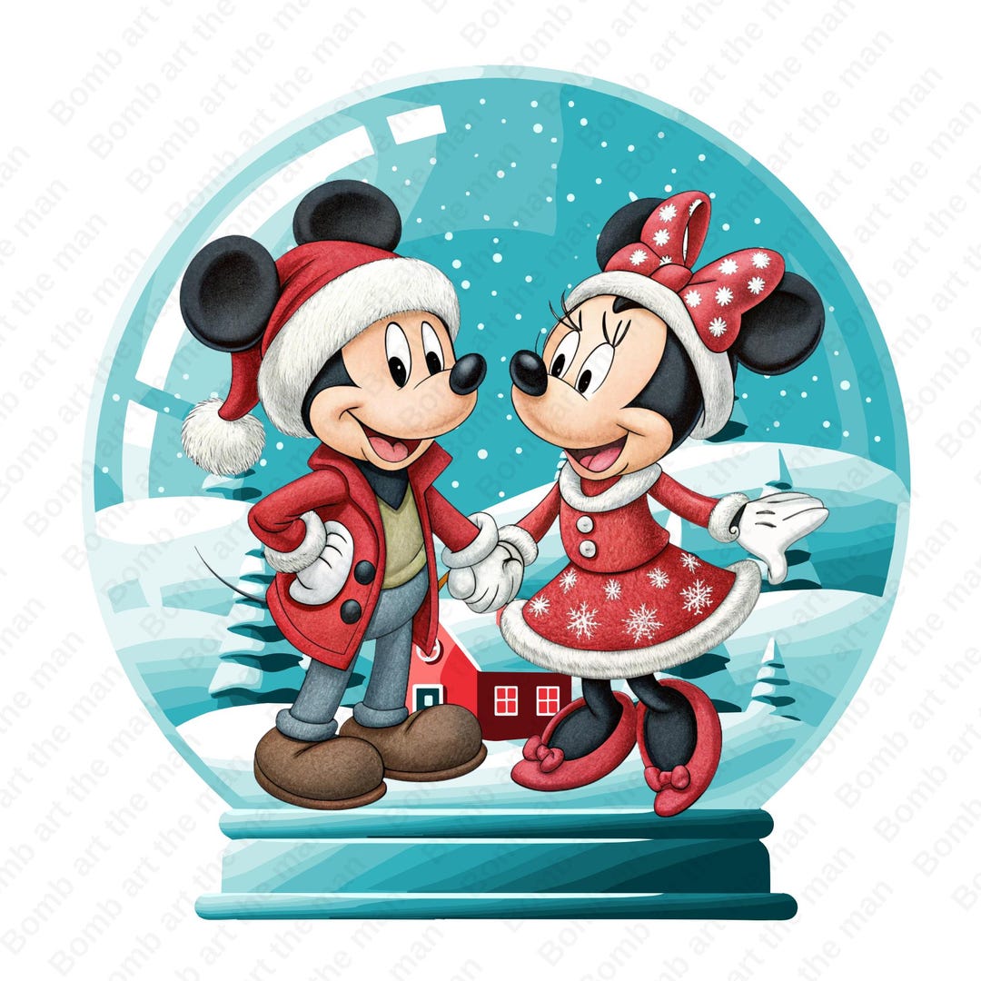 Mickey and Minnie Mouse Christmas Clipart, Merry Christmas Png, Mickey ...