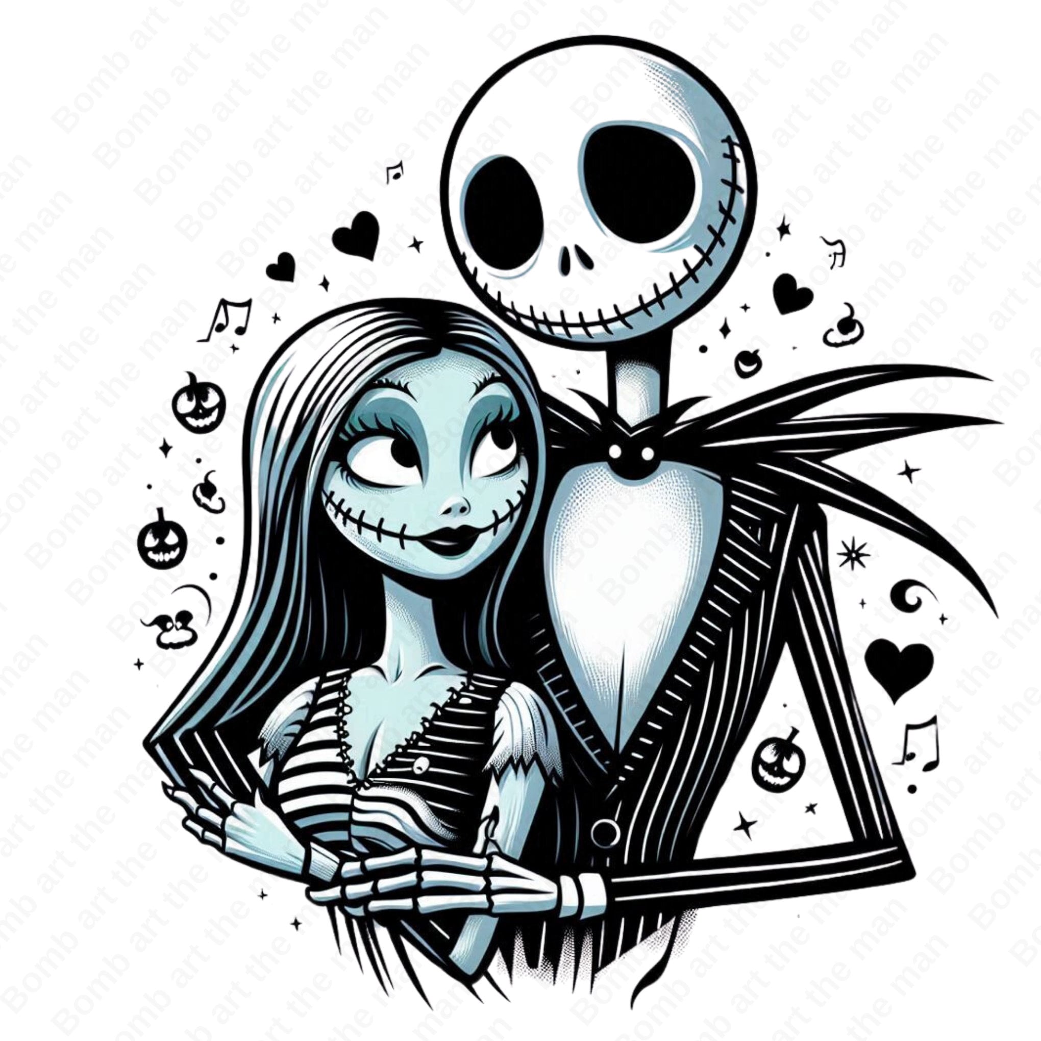 Jack and Sally Clipart, Nightmare Before Christmas, Skeleton Png ...